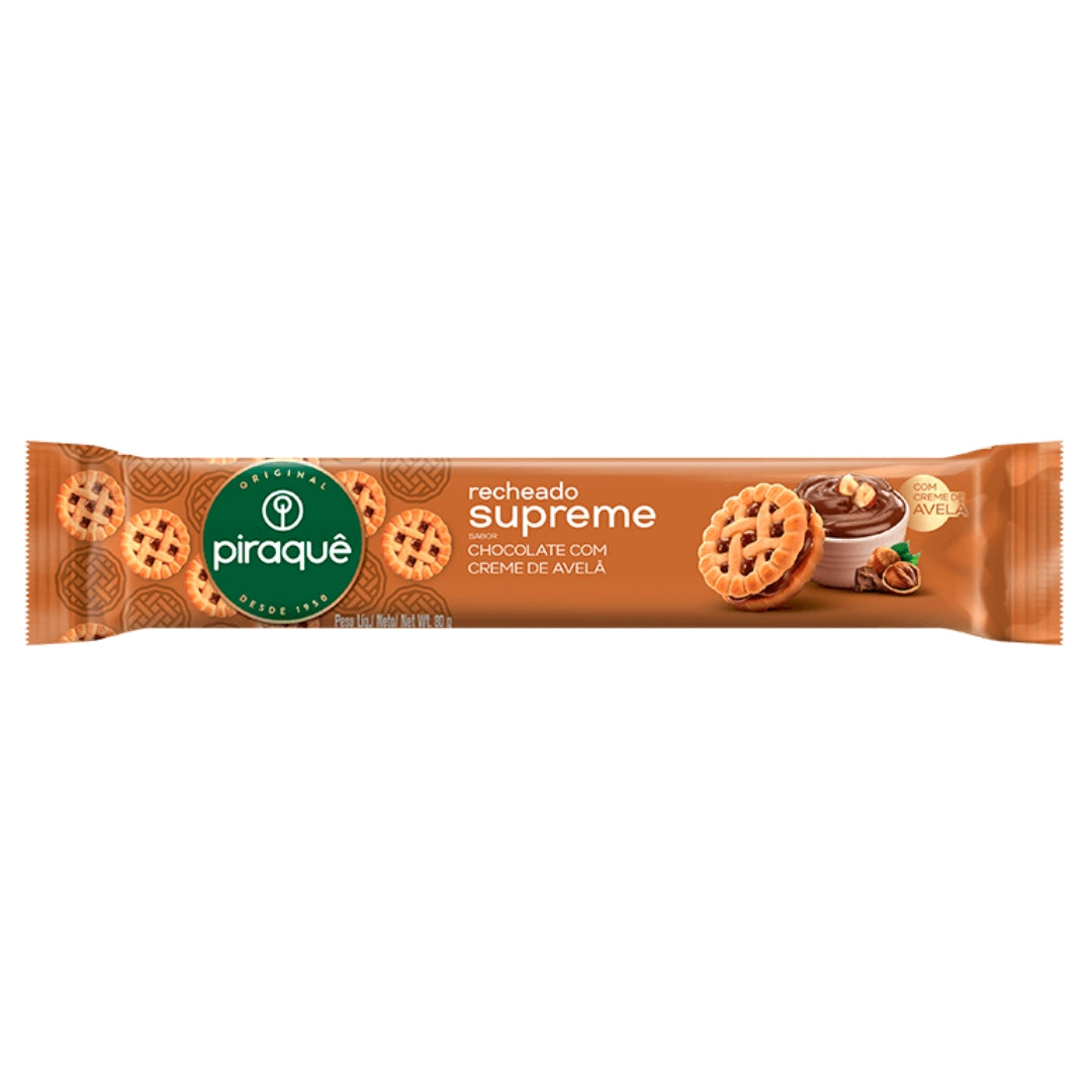 Supreme Hazelnut Filled Biscuit - Piraquê • 80g – Made in Market