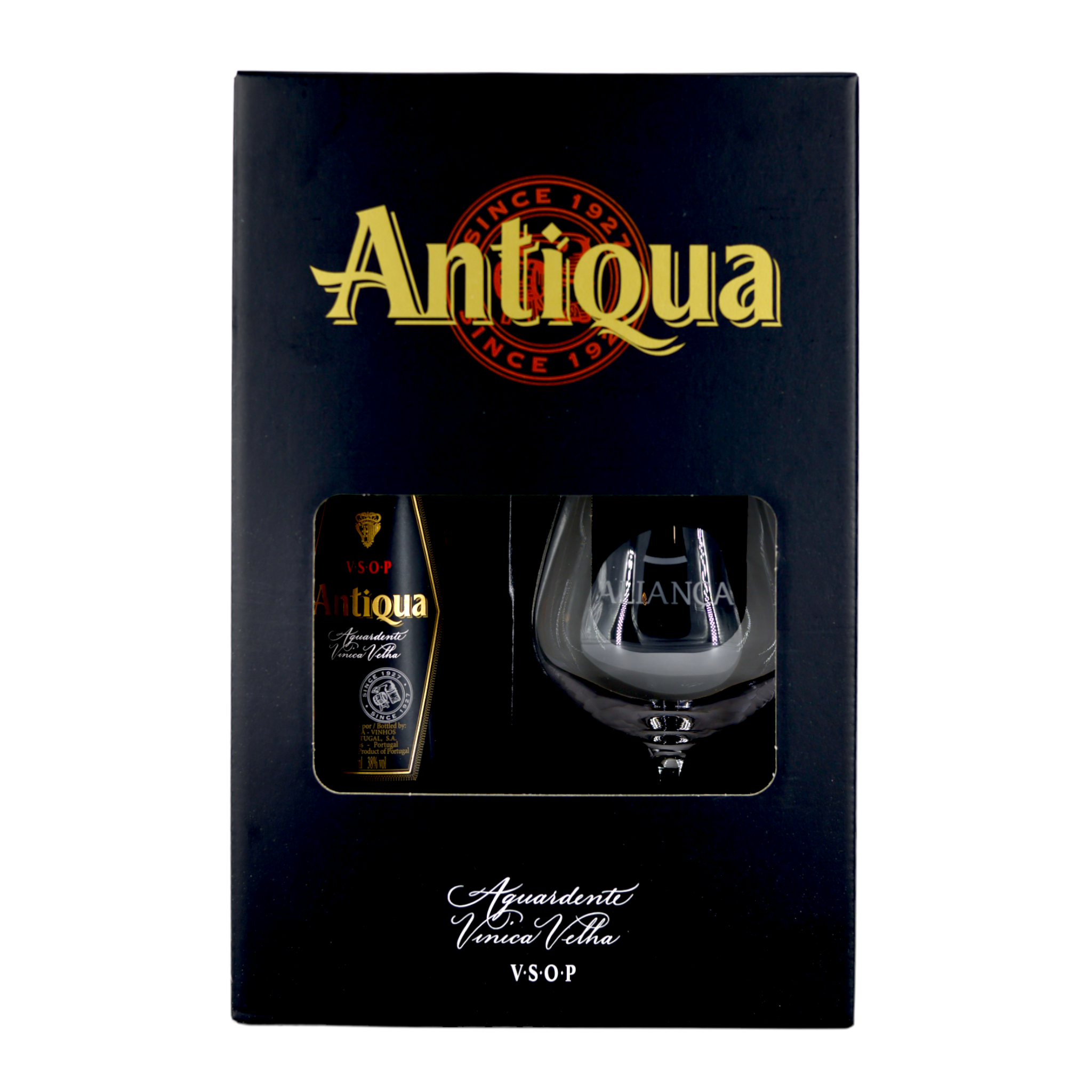 Antiqua Velha Brandy with Gift Glass • 70 CL – Made in Market